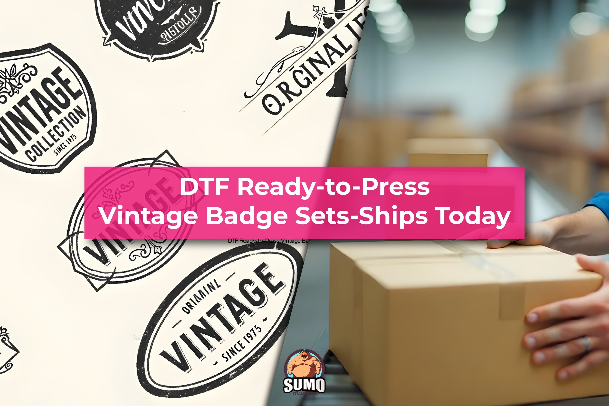 DTF Ready-to-Press Vintage Badge Sets—Ships Today – Sumotransfers