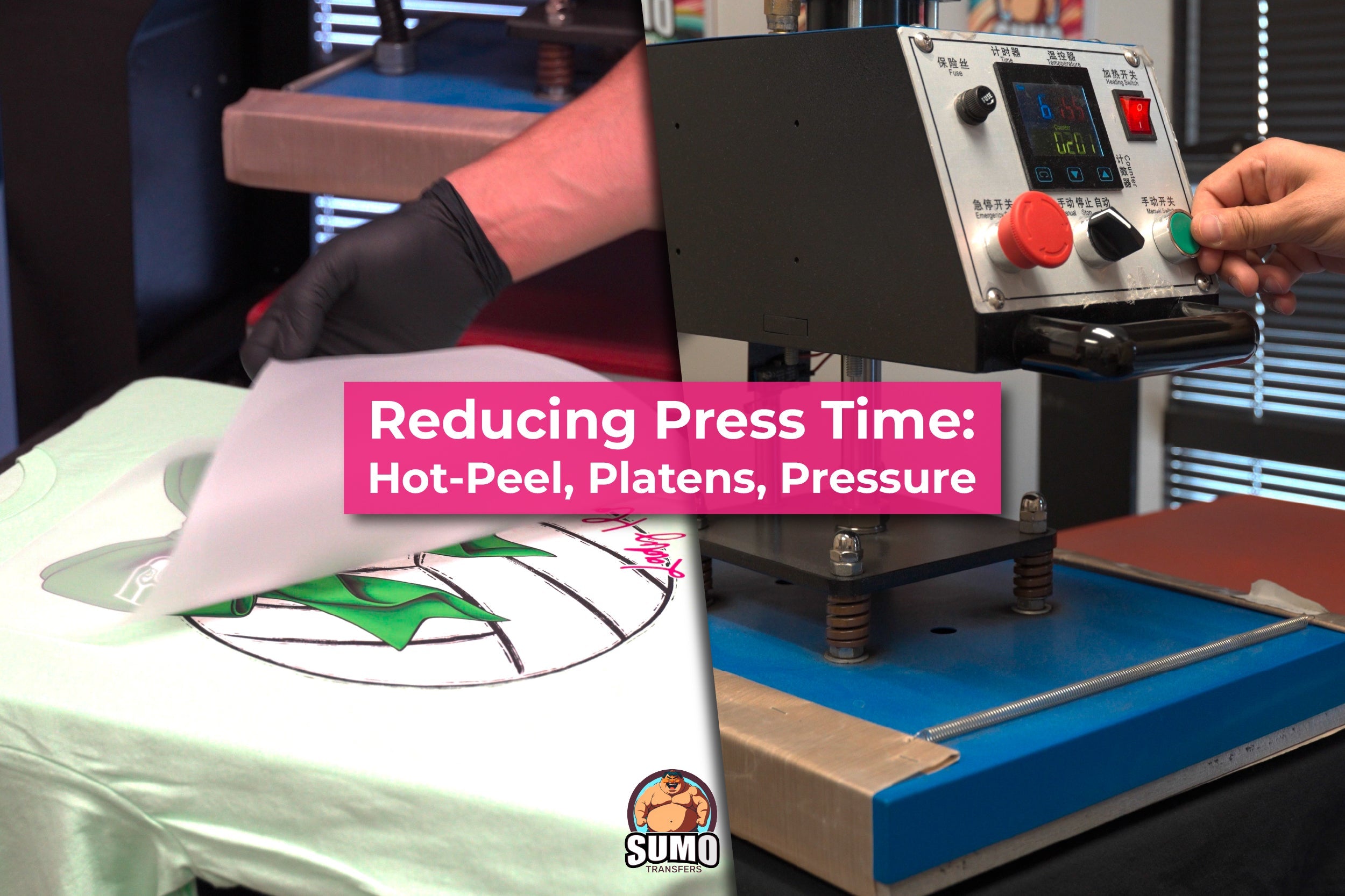 Reducing DTF Press Time: Hot-Peel, Platens, Pressure – Sumotransfers